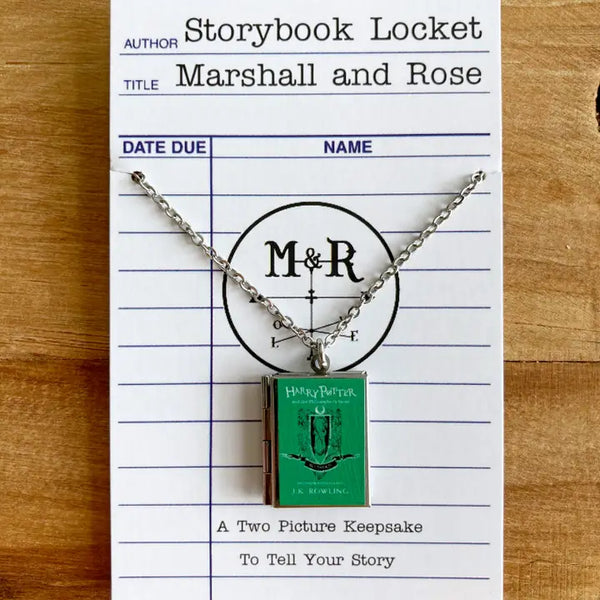 House Slytherin Book Locket Necklace by Marshall and Rose – Modern Millie