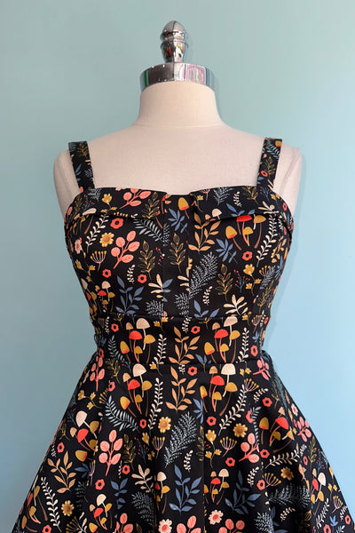 Ditsy Mushroom Fold-Over Dress by Eva Rose – Modern Millie