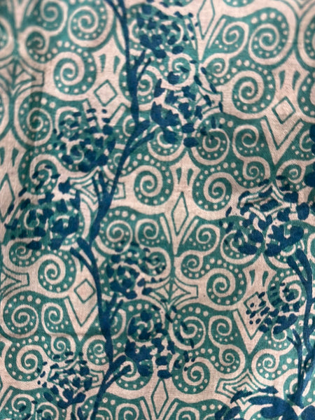 Reversible Wrap Skirt in Teal and Bubble Flowers by Apsara – Modern Millie